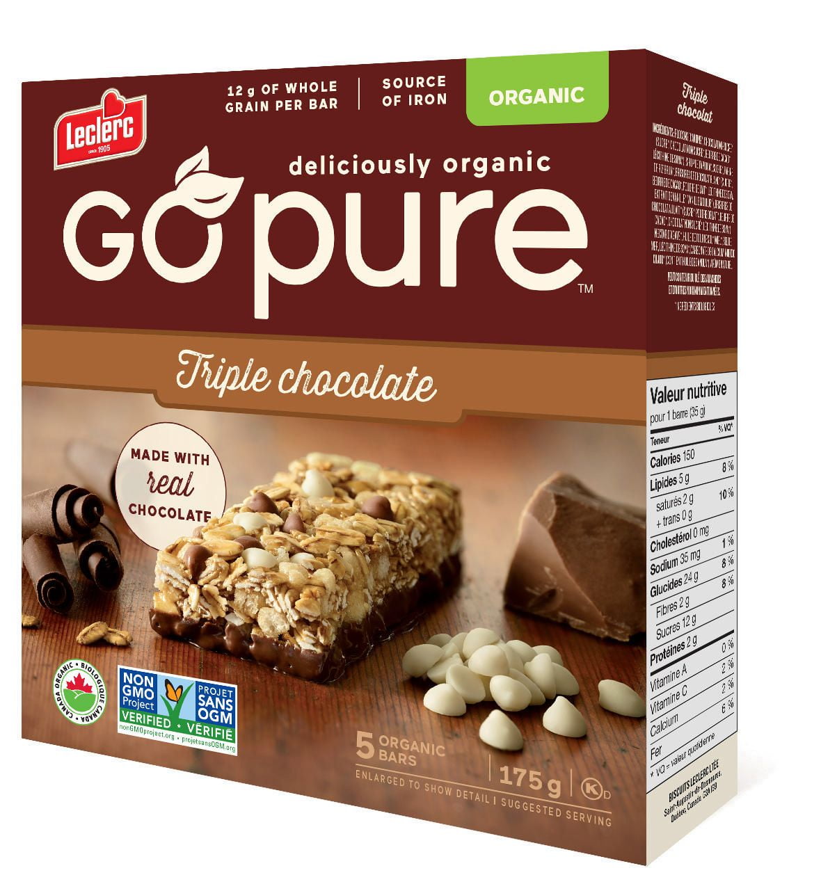 Go Pure Organic Triple Chocolate bar | Walmart Canada