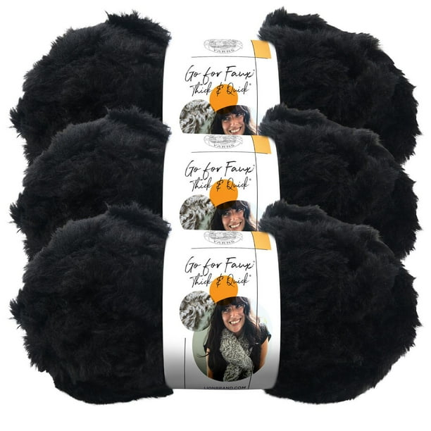 Lion Brand Go For Faux Thick & Quick Yarn #7 Jumbo Yarn 120g / 22m 3 ...