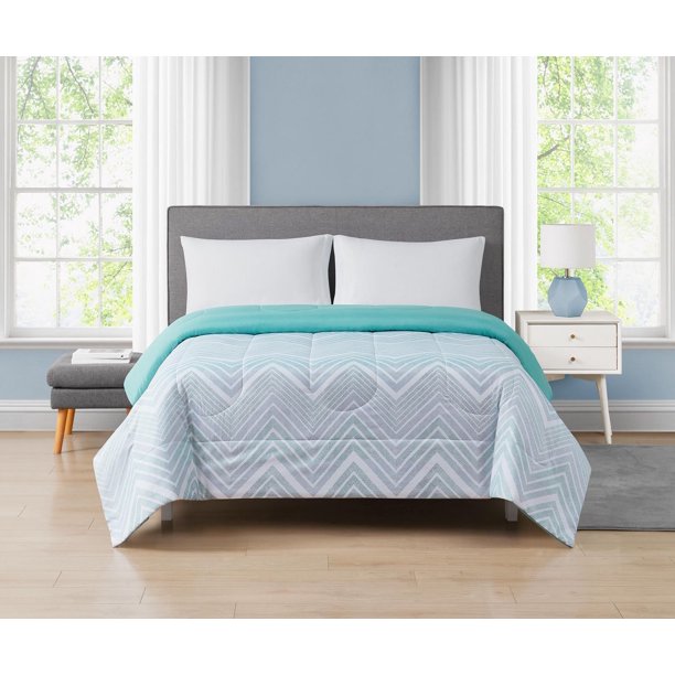 Mainstays Printed Reversible Comforter, 1 piece, Available in Twin: 66 ...