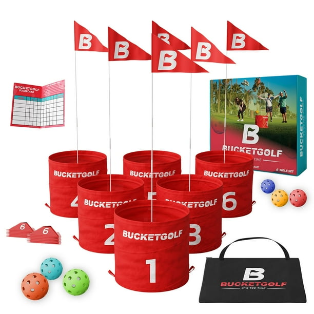 Parcours de 6 trous BucketGolf - Le jeu de golf ultime pour le jardin ...