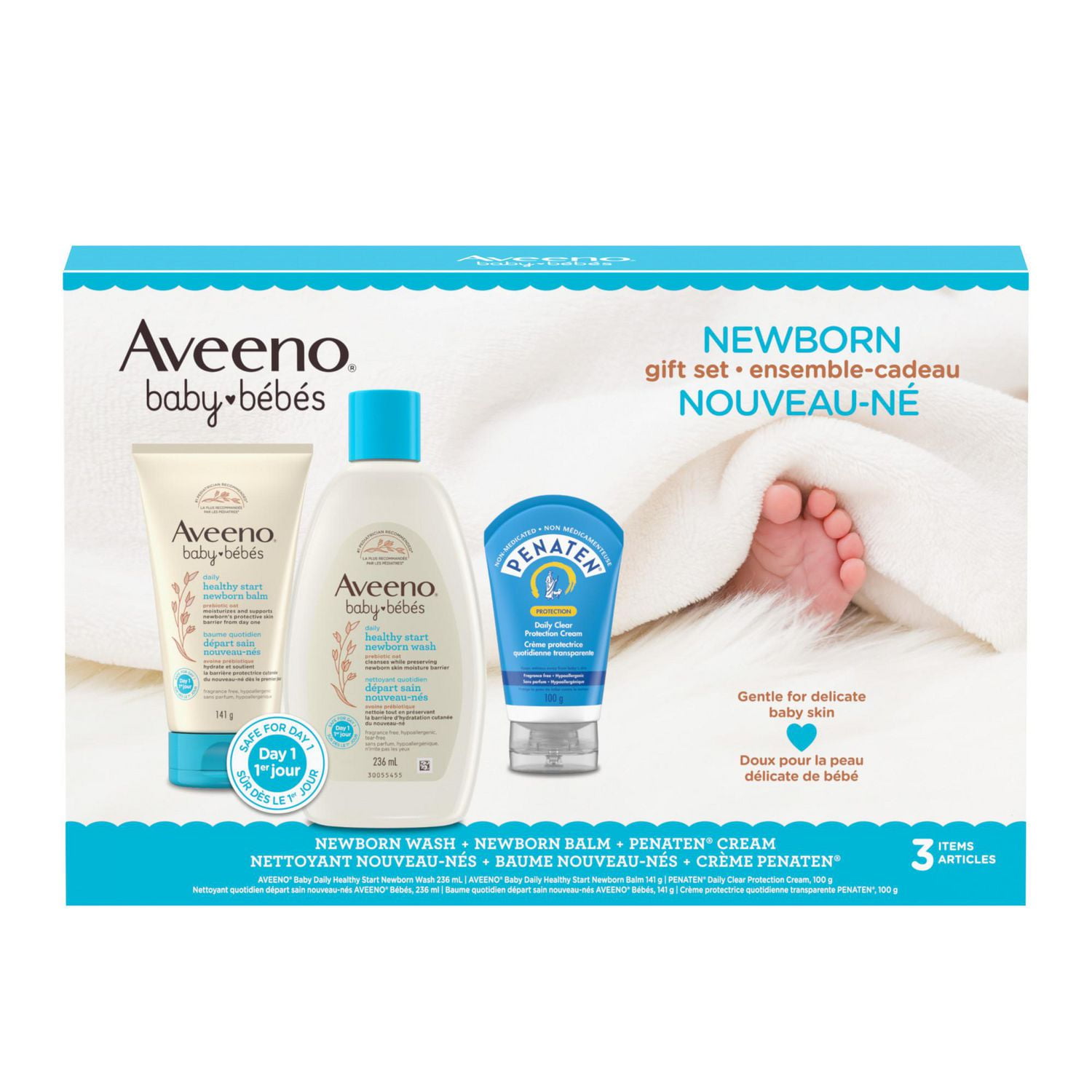 Aveeno Baby Healthy Start Newborn Gift Set, Newborn Wash, Newborn Balm ...