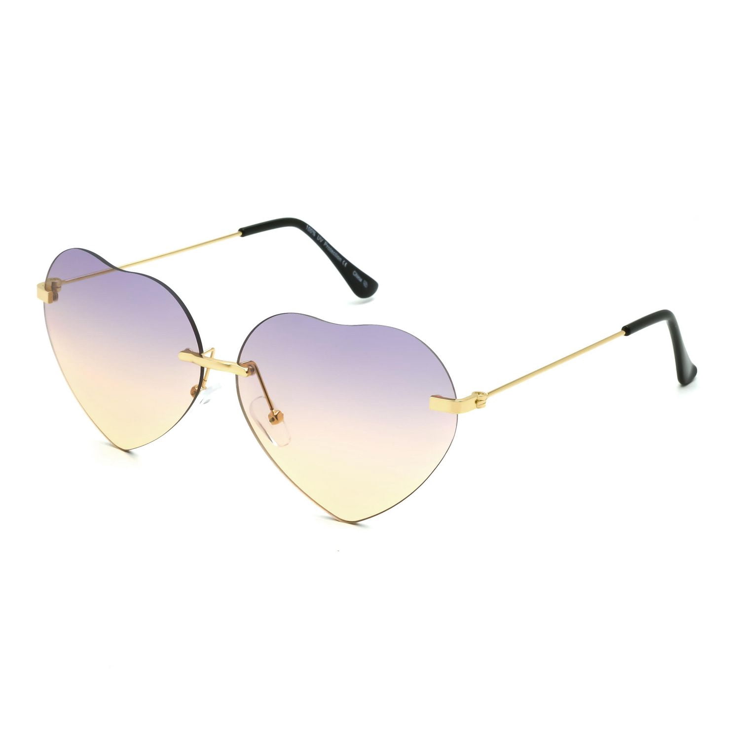 Click here for No Boundaries Gold And Purple Heart Sunglasses One... prices