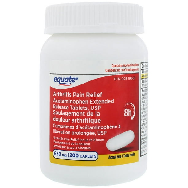 Equate Arthritis Pain Relief Acetaminophen Extended Release Tablets ...