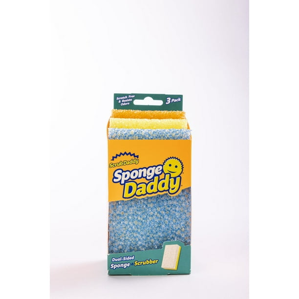Scrub Daddy Sponge Daddy Dual-Sided Non-Scratch, Multicolor, 3 Count ...