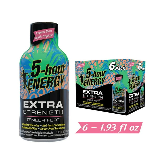 5 Hour Energy Extra Strength Tropical Burst 6PK, 6x57ml - Walmart.ca