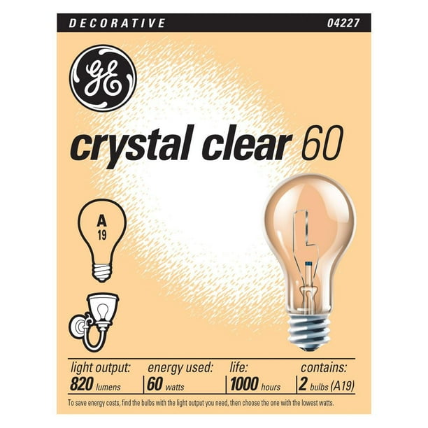 GE Lighting Canada Ge 60W Crystal Clear A19 4pk - Walmart.ca