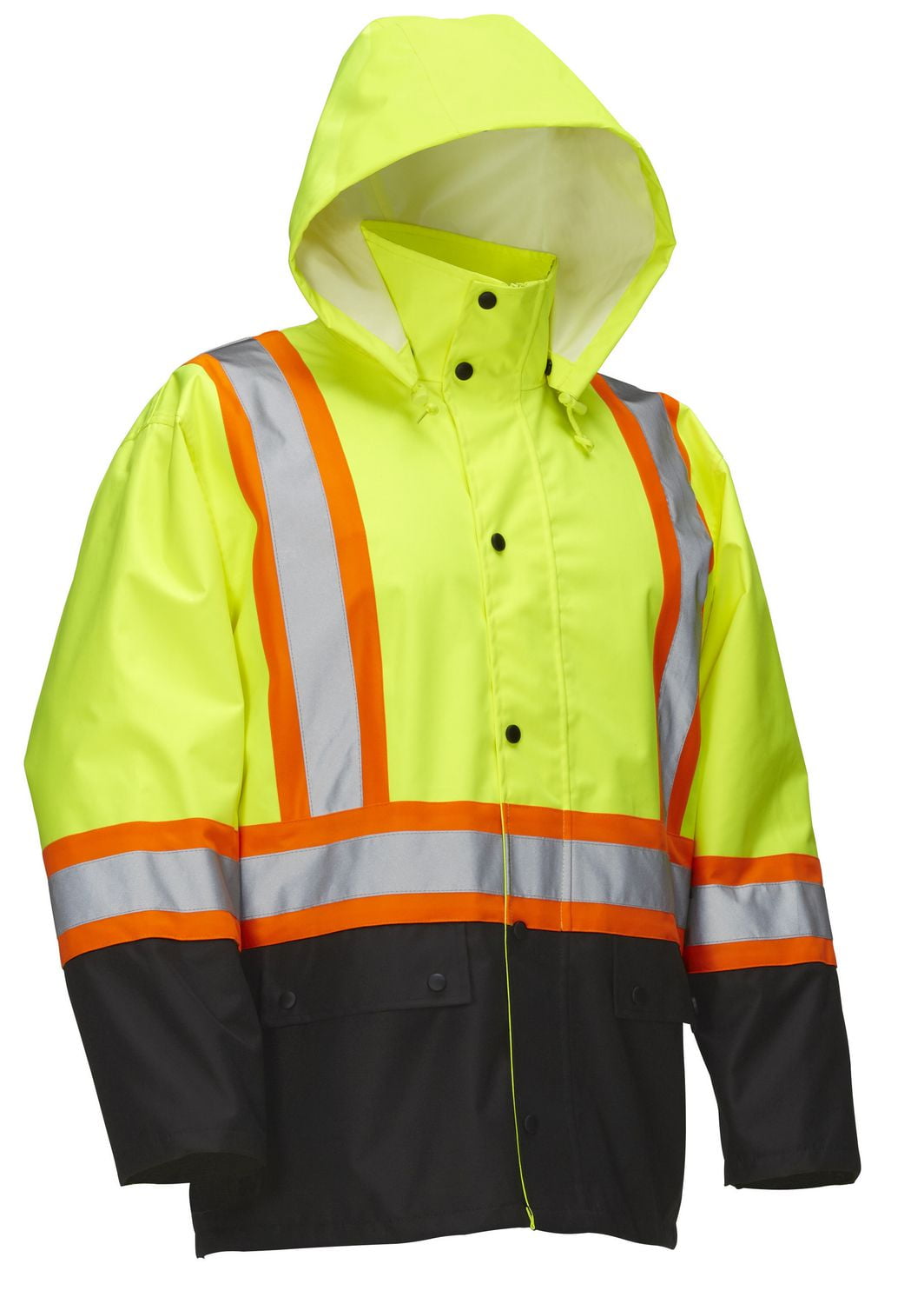 Click here for Forcefield Hi Vis Safety Rain Jacket With Snap-Off... prices