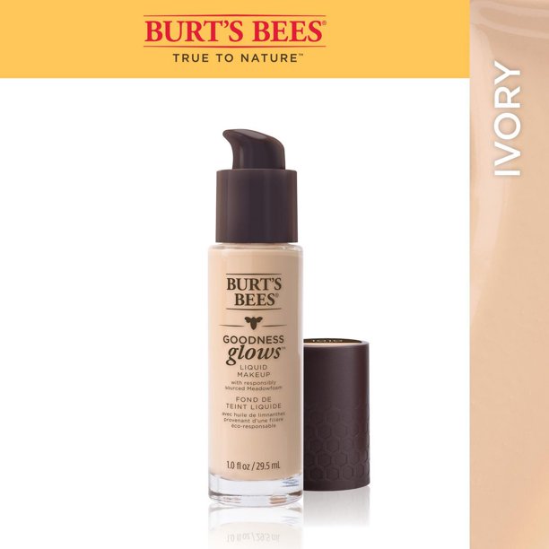 Burt's Bees Goodness Glows Liquid Foundation, 29.5ml, 98.9% Natural ...