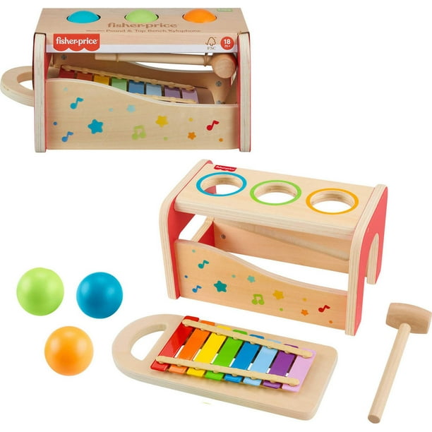 Fisher-Price Pound & Tap Bench Xylophone Toddler Musical Instrument Toy ...