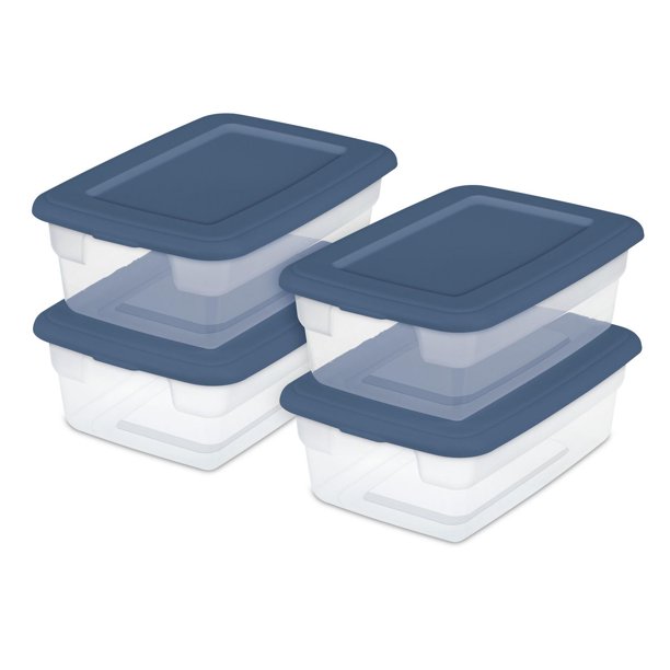 Sterilite Set Of (4) 11.4L Boxes Blue - Walmart.ca
