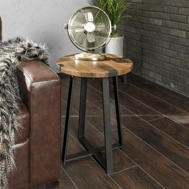 Manor Park Rustic Farmhouse Metal Wrap Side Table - Multiple finishes ...