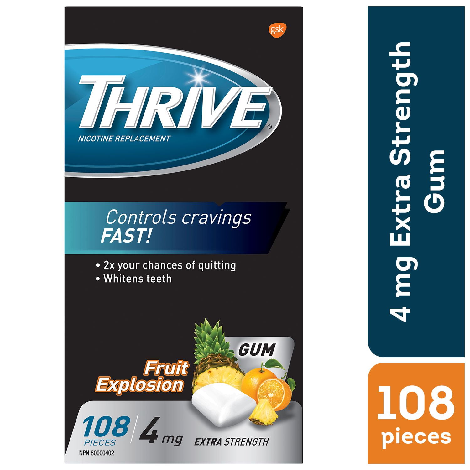 Thrive Gum 4mg Extra Strength Nicotine Replacement | Walmart Canada