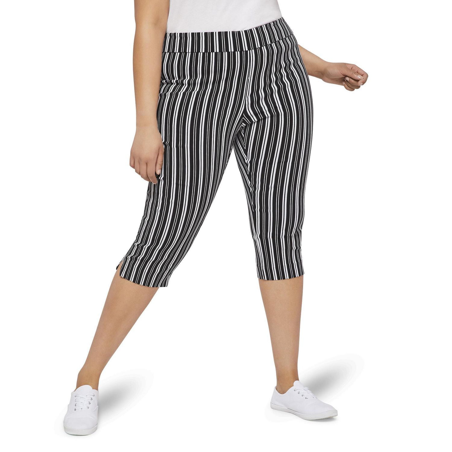 George Plus Women's Striped Comfort Capris | Walmart Canada