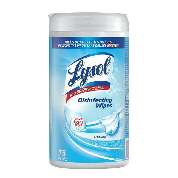 LYSOL® Disinfecting Wipes, Crisp Linen, 75 Count, 75ct - Walmart.ca