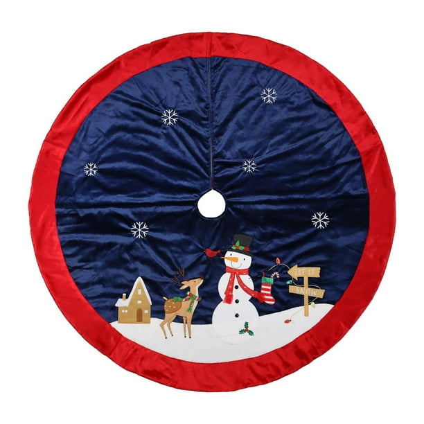 Holiday Time 48 inches Velvet Snowman Tree Skirt, Blue - Walmart.ca