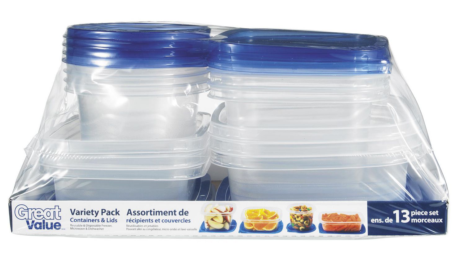 Great Value Variety Pack Plastic Containers | Walmart Canada