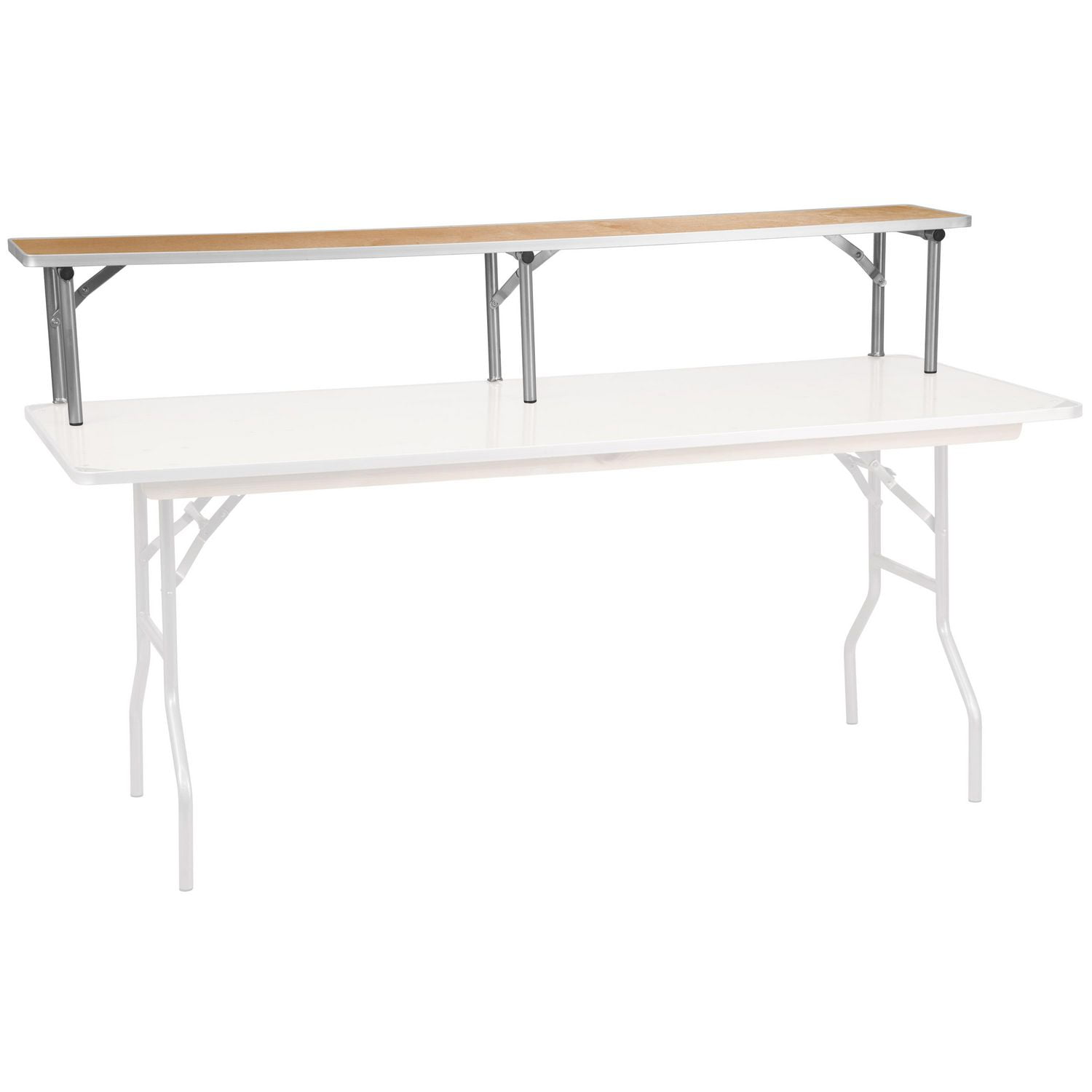 72'' x 12'' x 12'' Birchwood Bar Top Riser with Silver Legs | Walmart ...