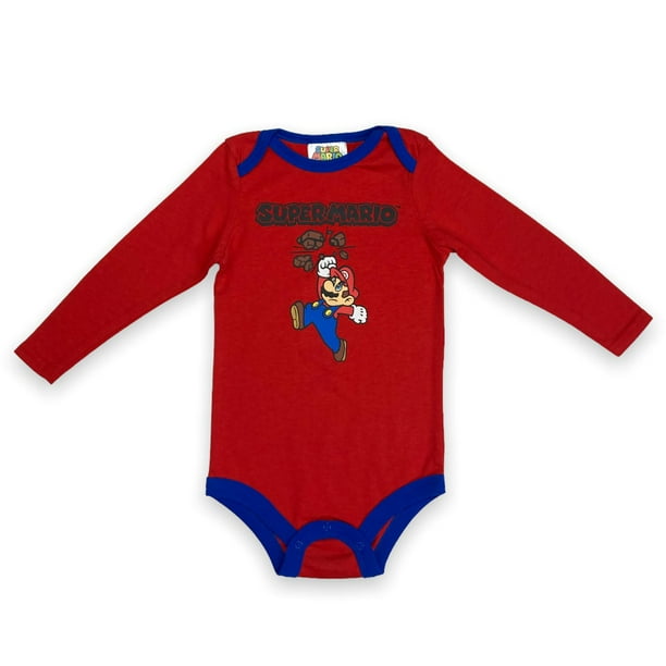 Nintendo Infant Long Sleeve Rib-knit crew neck Bodysuit, Rib-knit leg ...