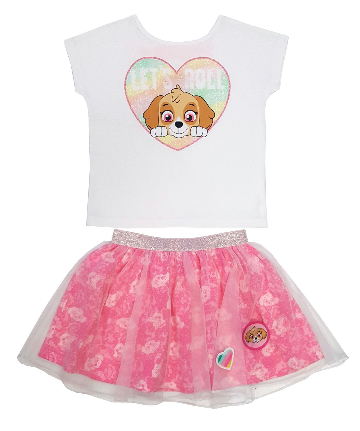 PAW Patrol Toddler Girls' short Sleeve Top And Skirt 2-piece Set ...
