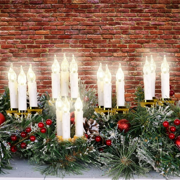 Set of 5 Triple Candle Light Clusters, 15 Lights in Warm White, 5ft ...