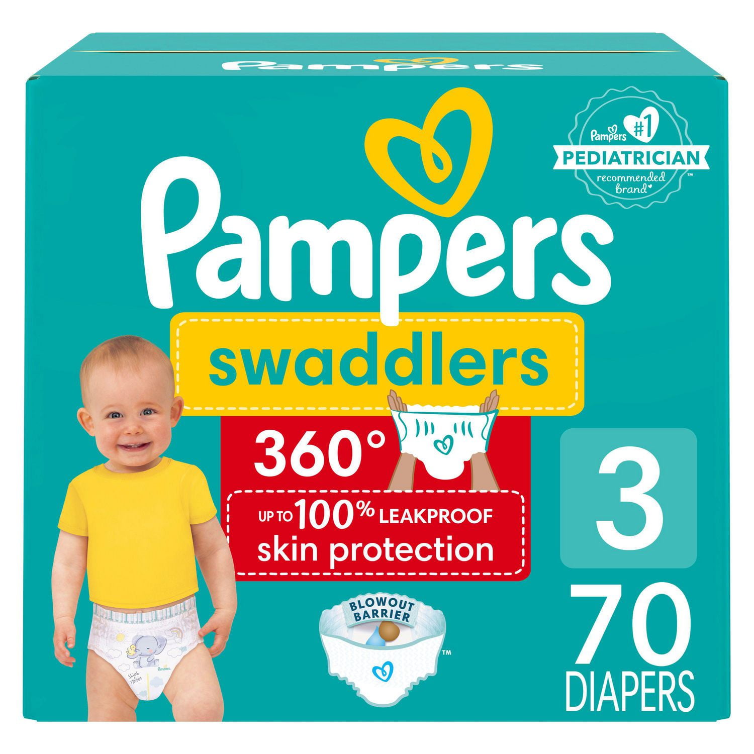Pampers Swaddlers 360 Pull-On Diapers, for up to 100% Leakproof Skin ...