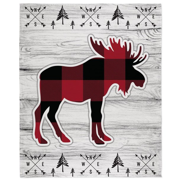 Safdie & Co. Throw Knit Flannel Buffalo Moose - Walmart.ca
