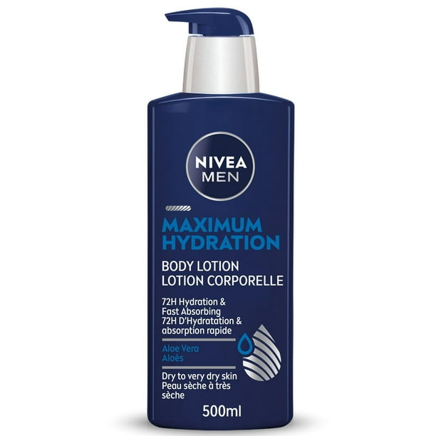 NIVEA MEN Maximum Hydration Body Lotion for Dry to Very Dry Skin, 500mL, Maximum Hydration Body ...