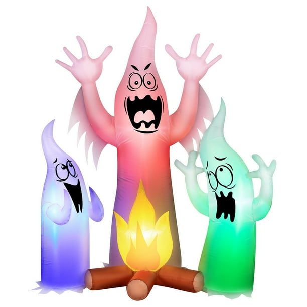 Occasions 6’ Inflatable Color Changing Ghost Campfire Scene – Halloween ...