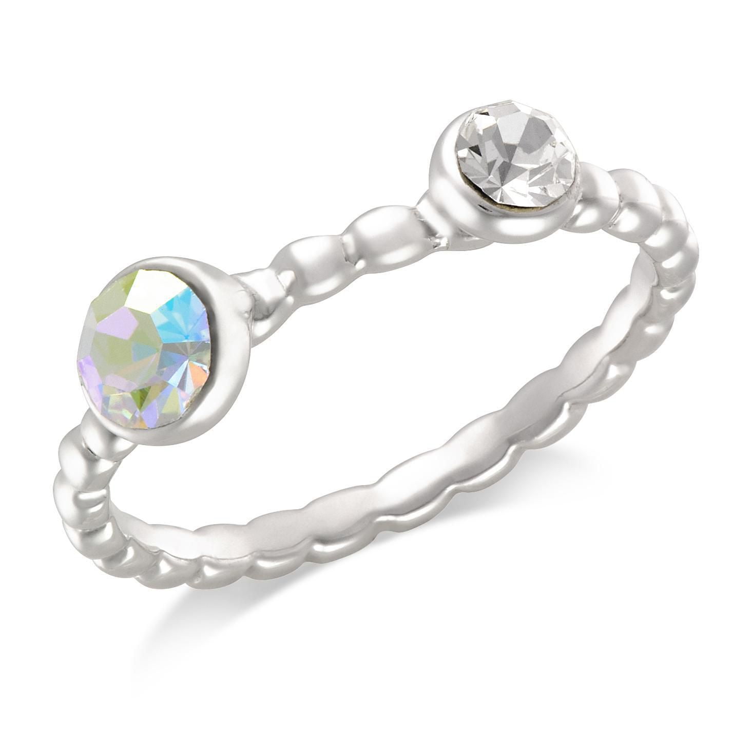 Quintessential Sterling Silver Sterling Silver Crystal Ring | Walmart ...