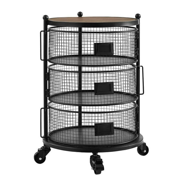 hometrends 3 Tier Round Wire Cart with Wheels - Walmart.ca