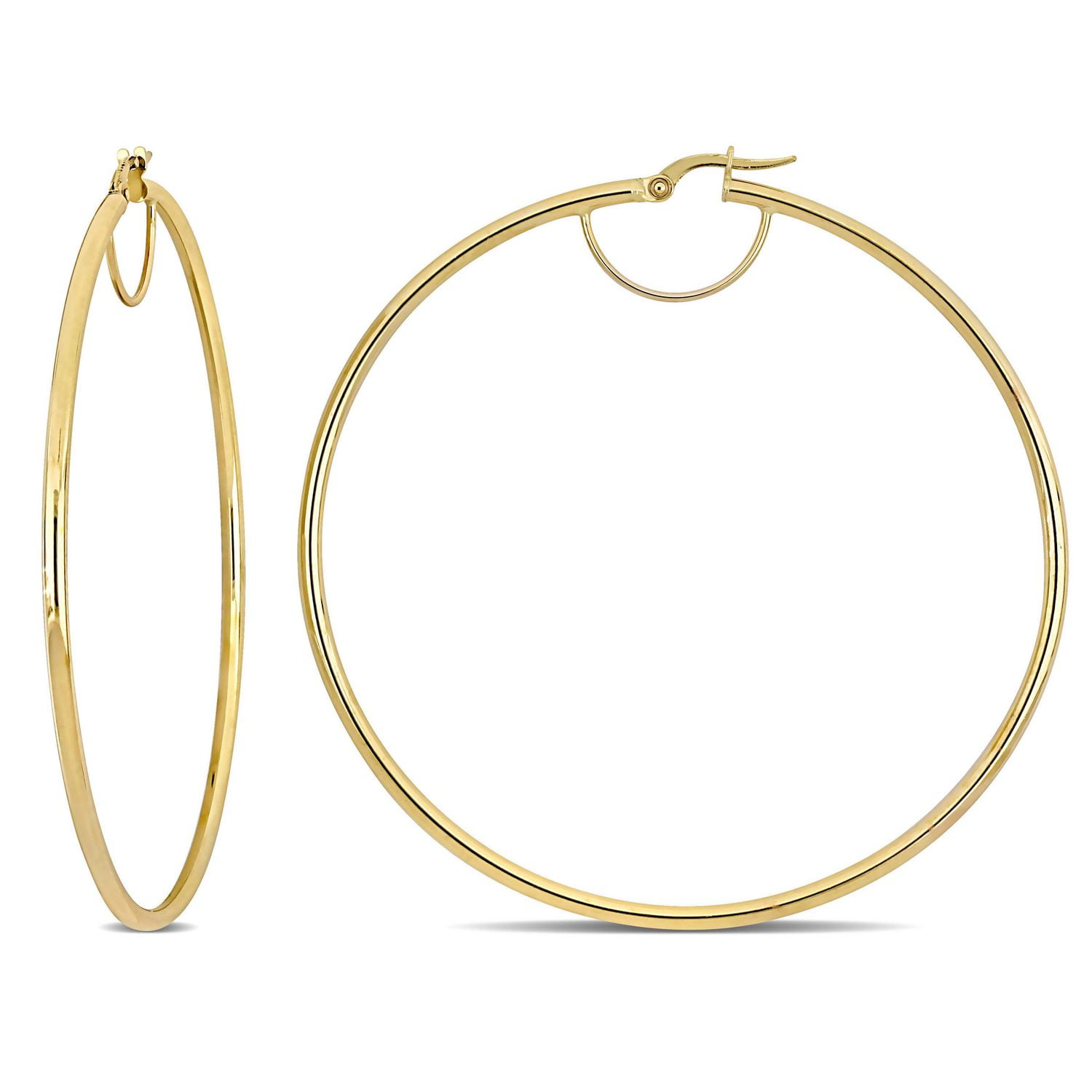 Click here for Miabella 10k Yellow Gold Wide Thin Hoop Earrings O... prices