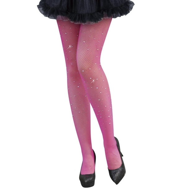 RHINESTONE FISHNET TIGHTS- HOT PINK - Walmart.ca