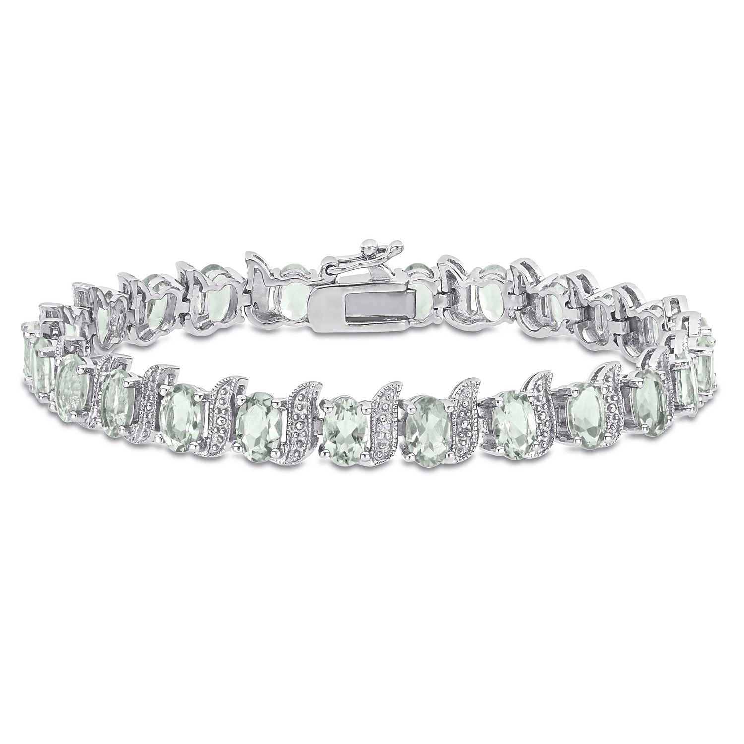Click here for Miabella 9-5/8 Carat T. G.W. Green Quartz And Diam... prices