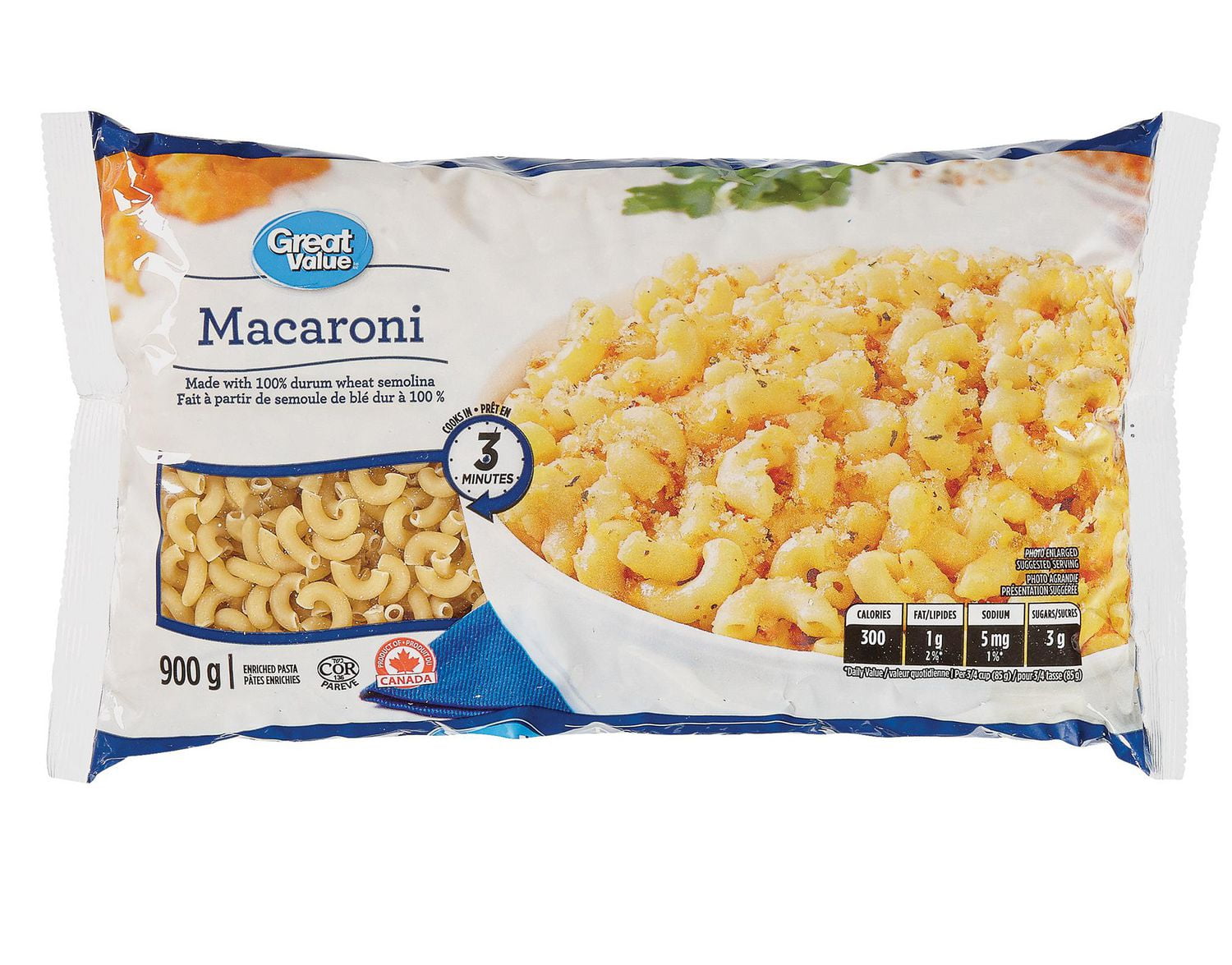 Pâtes sèches coudes Great Value | Walmart Canada