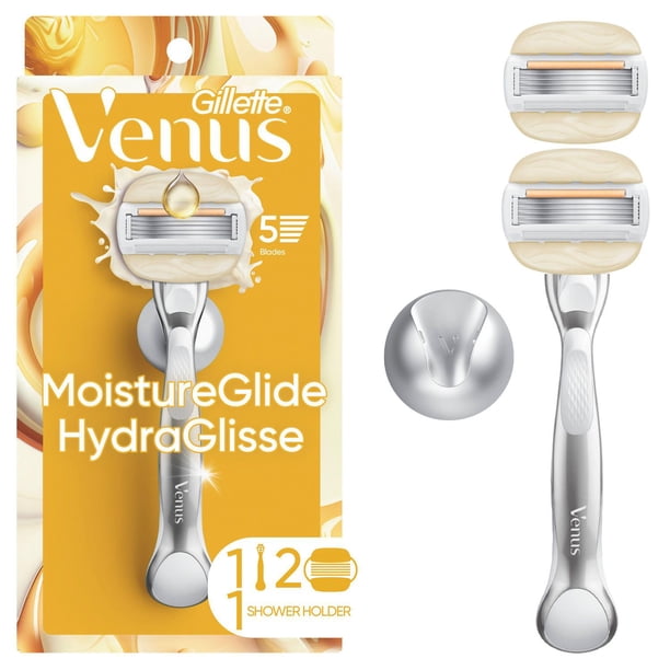 Venus Moistureglide Women's Razor, Reusable Handle, 2 Razor Blade ...