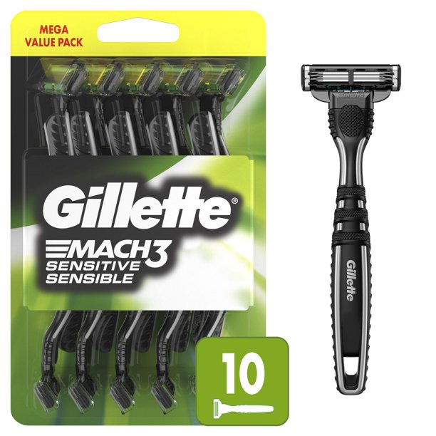 Gillette Mach3 Sensitive Men’s Disposable Razors, 10CT - Walmart.ca