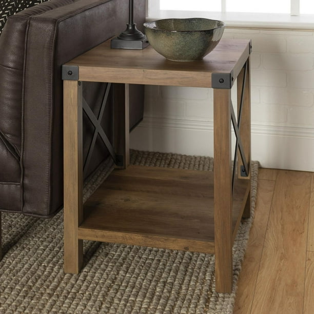 Manor Park Rustic Modern Farmhouse Side Table - Multiple Finishes ...