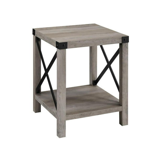 Manor Park Rustic Modern Farmhouse Side Table - Multiple Finishes ...