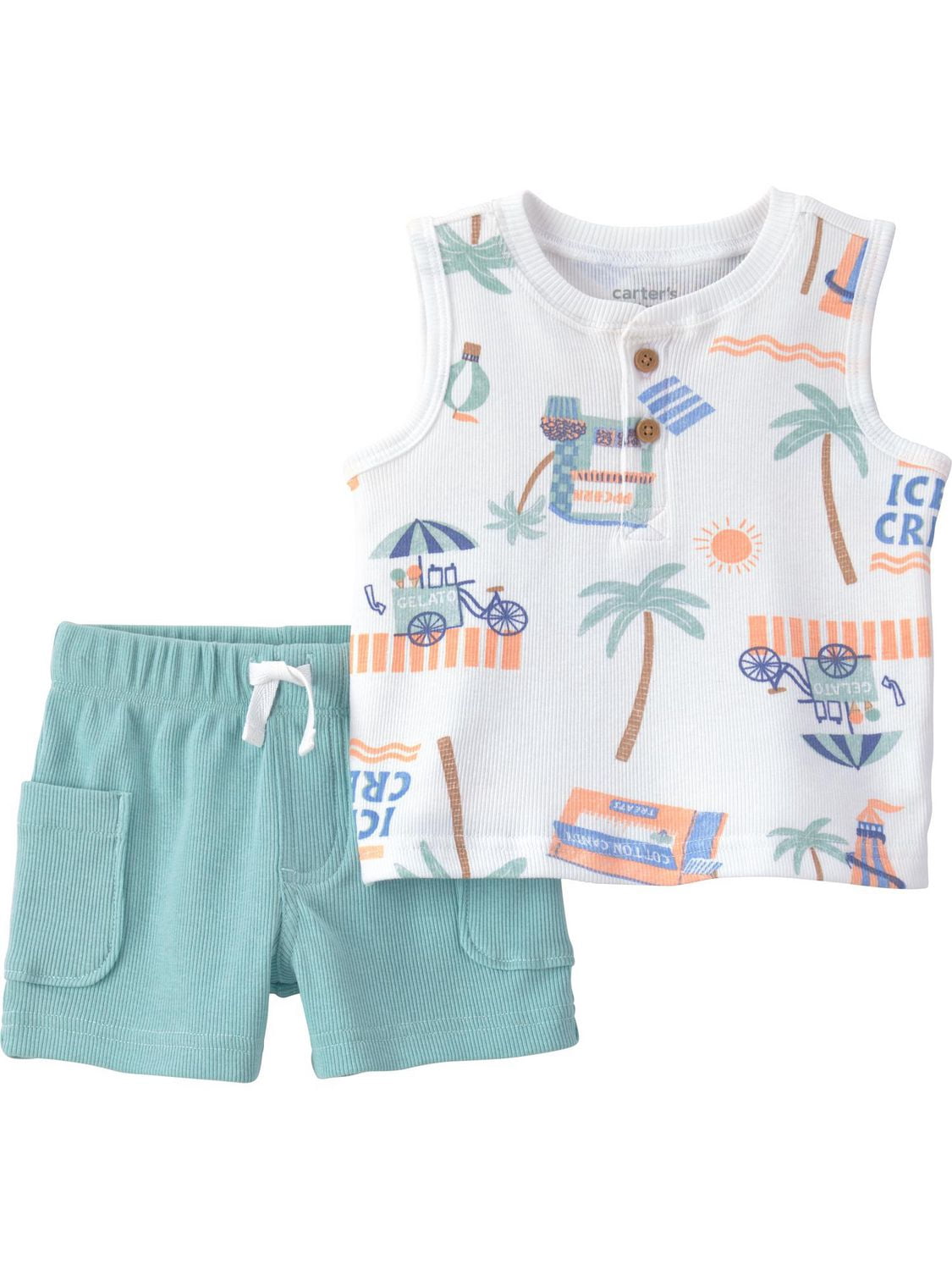 Carter's Child of Mine Baby Boy 2-Piece Short Set - Natural Beach ...