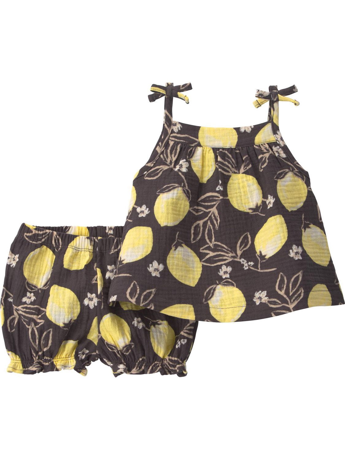 Carter's Child of Mine Baby Girl 2-Piece Short Set - Black Lemon ...
