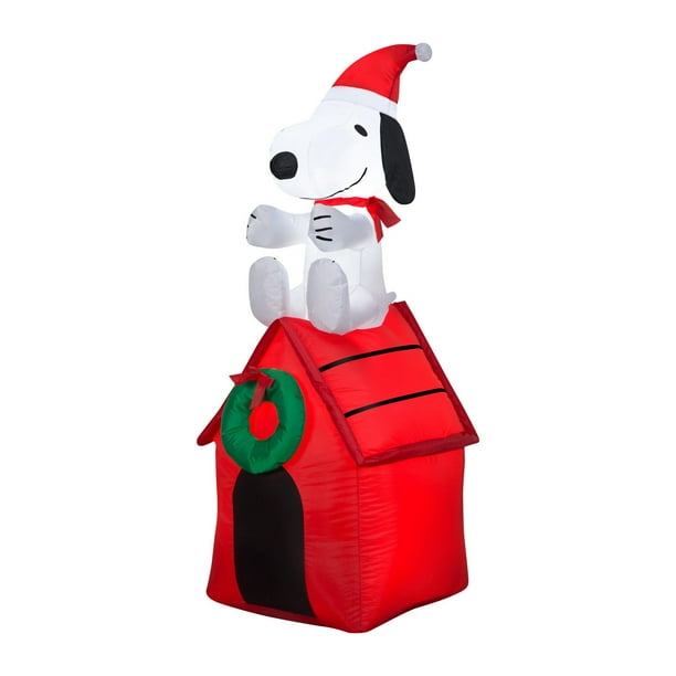 Airblown Inflatable Snoopy on Dog House 4 ft tall Lights up with energy ...