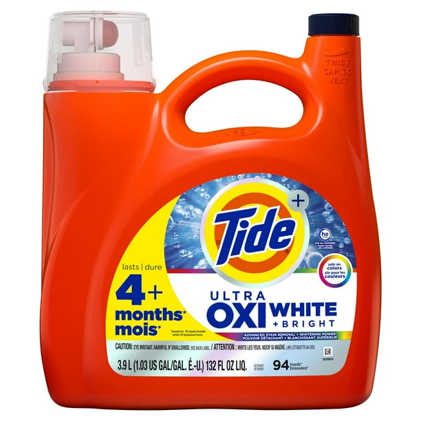 Tide Plus Ultra OXI White and Bright Liquid Laundry Detergent, Advanced ...