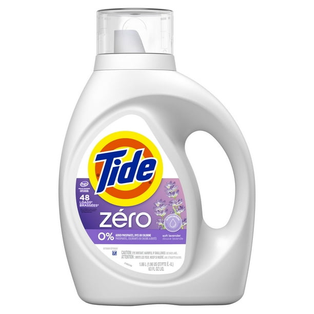 Tide Zero Liquid Laundry Detergent, Soft Lavender Scent, Clean Scent ...