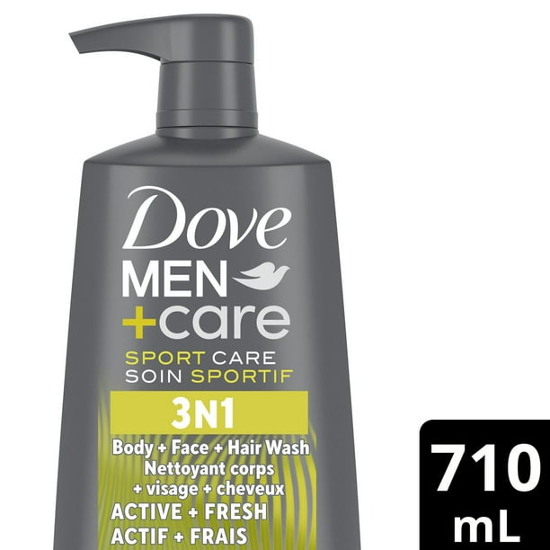 Dove Men+Care Re-energizing Active + Fresh 3N1 Body, Hair and Face Wash ...