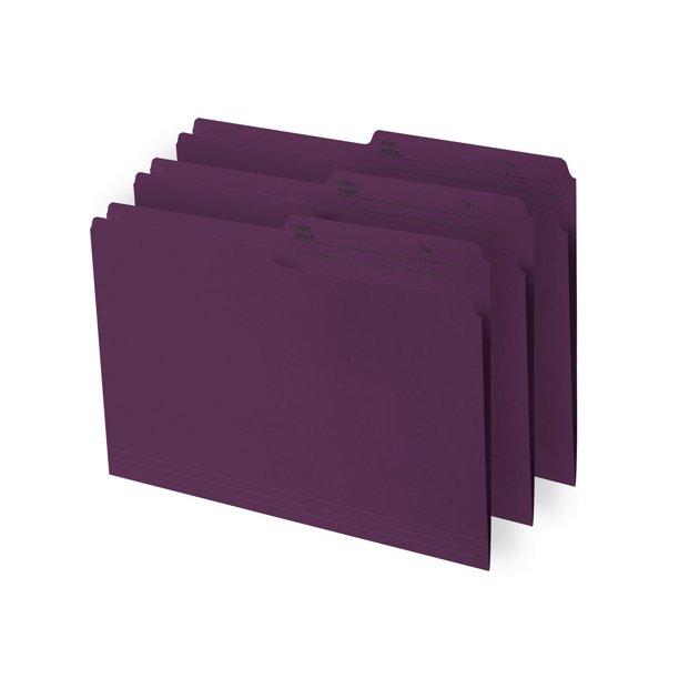 Continental Letter size File Folders. Burgundy colour, 12 count ...