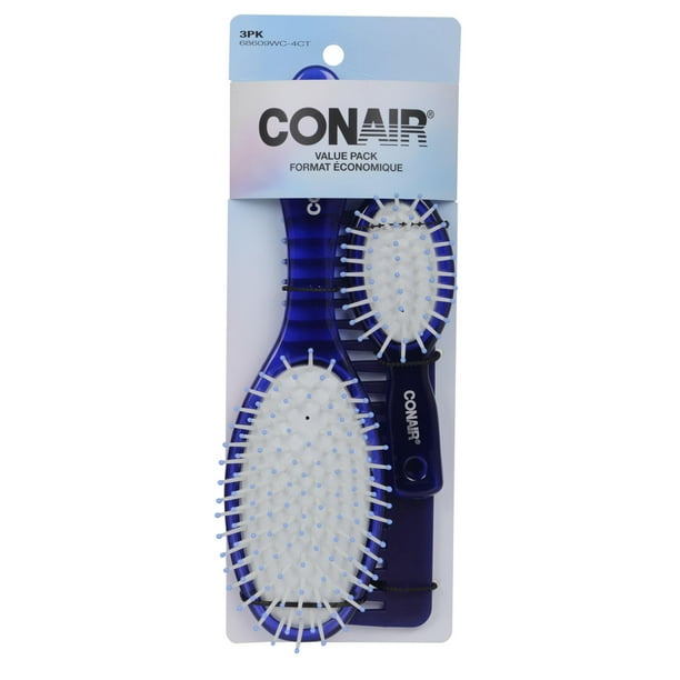 CONAIR 3PK VALUE BRUSH & COMB SET, 3 PK Brush & Comb Set - Walmart.ca