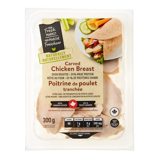 Your Fresh Market Carved Chicken Breast, 300 g, sliced - Walmart.ca