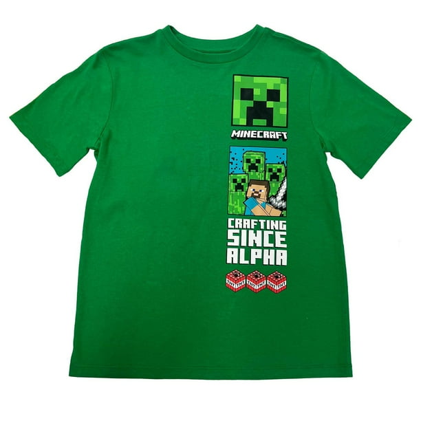 Minecraft Boys Steve And The Creeps Short Sleeve Crew - Walmart.ca