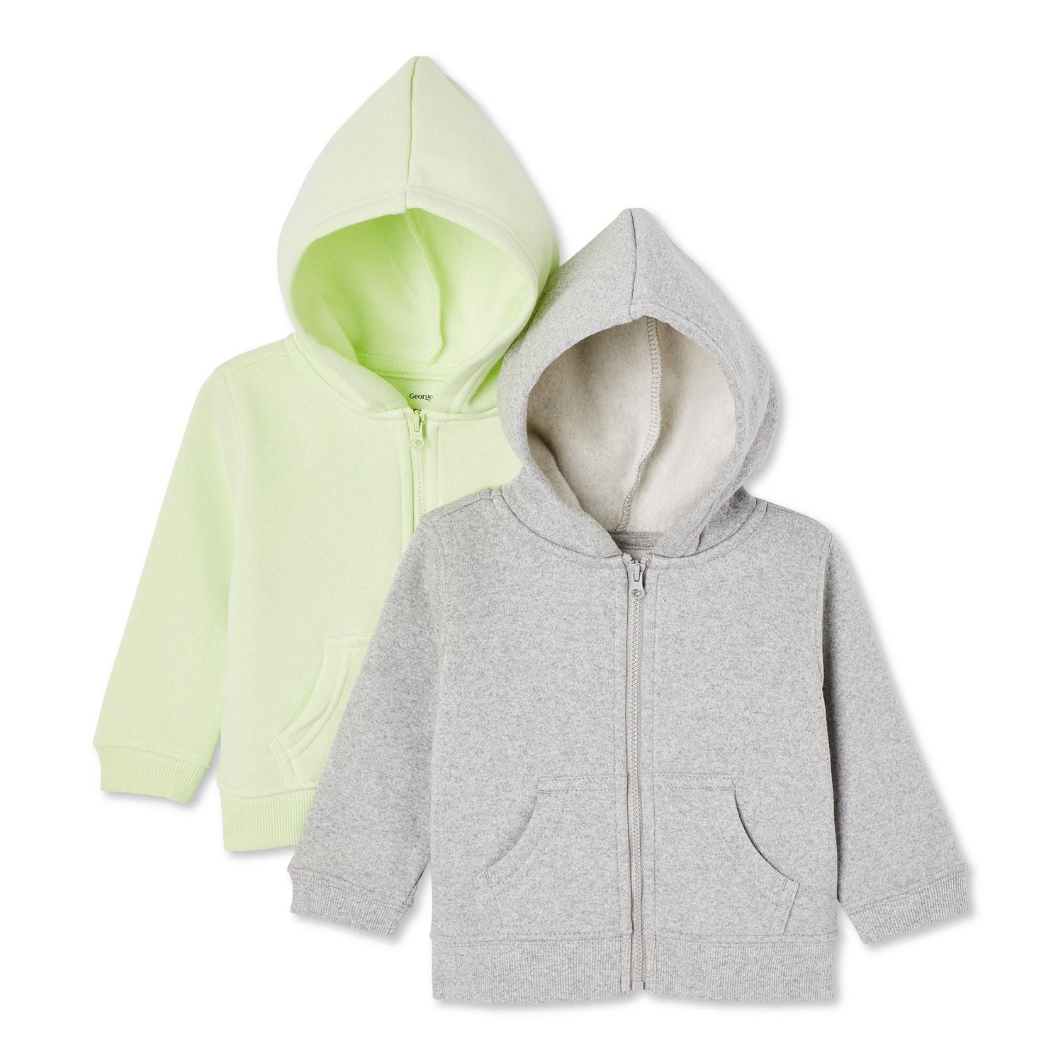 Click here for George Infants Gender Inclusive Zip-Up Hoodie 2-Pa... prices
