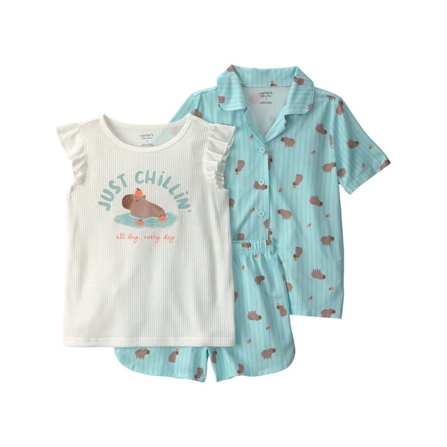 Ensemble pyjama 3 pièces pour fille Carter's Child of Mine - Turquoise ...